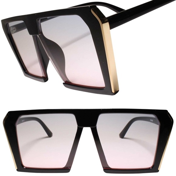 Kiss | Accessories | Oversized Stylis Blue Pink Lens Square Sunglasses ...